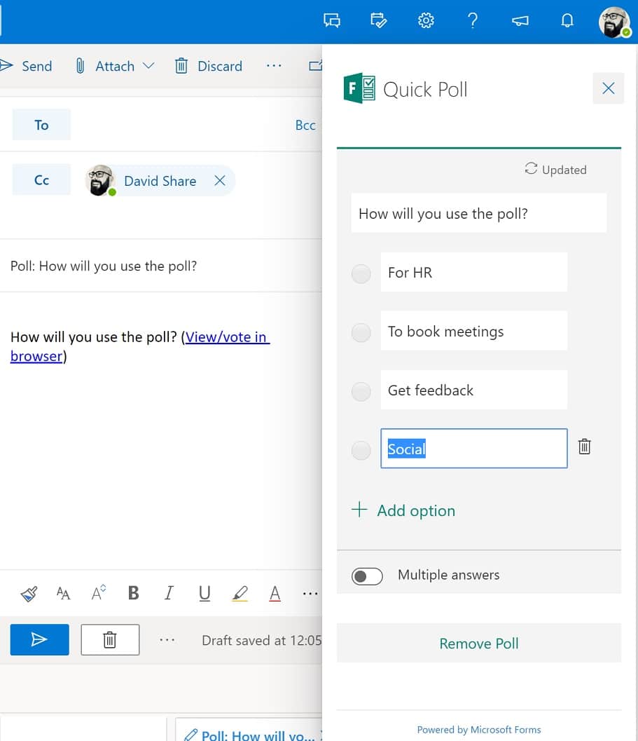 How to use Microsoft Quick Poll in Outlook on the Web plus update on ...